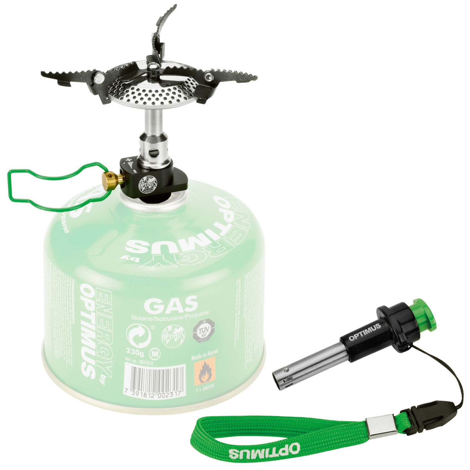 Optimus Crux Lite Piezo Gaskocher 3.000 W mit Optimus Sparky Piezo ...